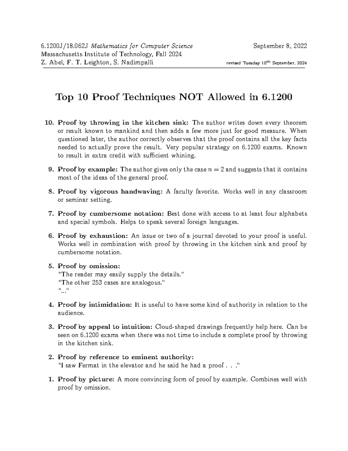 Bad-proofs - notes - 6.1200J/18 Mathematics for Computer Science ...