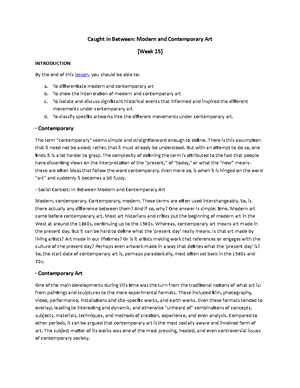 Lesson 9 Caught in Between - Caught in Between: Modern and Contemporary ...