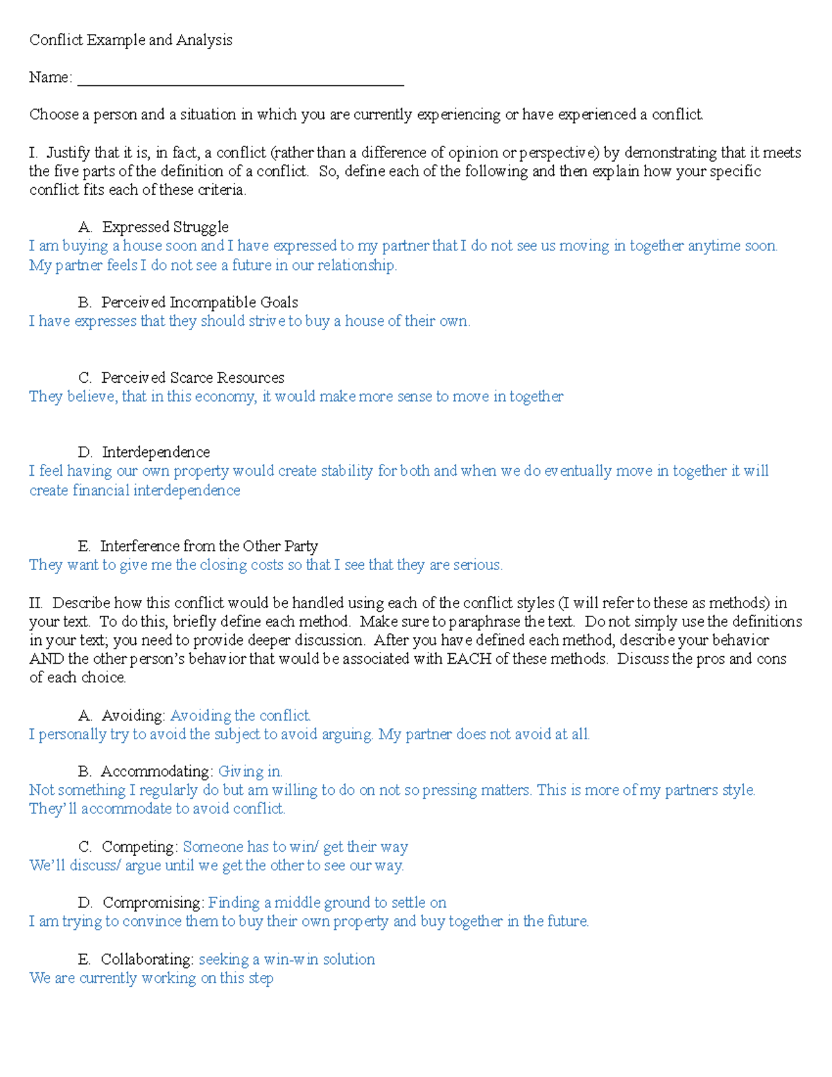 Conflict Example and Analysis-1 - Conflict Example and Analysis Name ...
