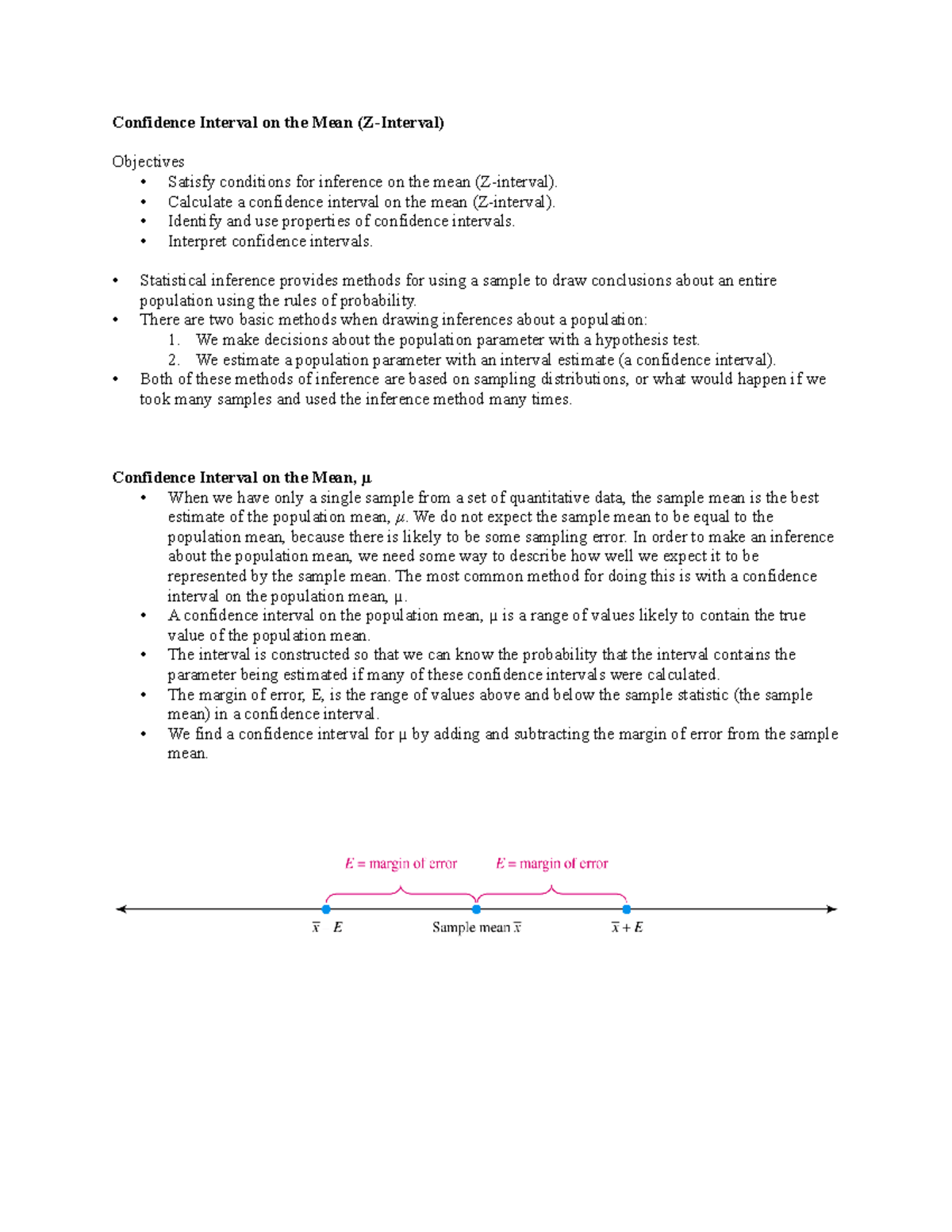 Lesson 27 Z Interval Part 1 - Confidence Interval on the Mean (Z ...