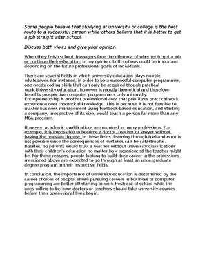 Essay 18 - While studying abroad provides an opportunity to broaden one ...