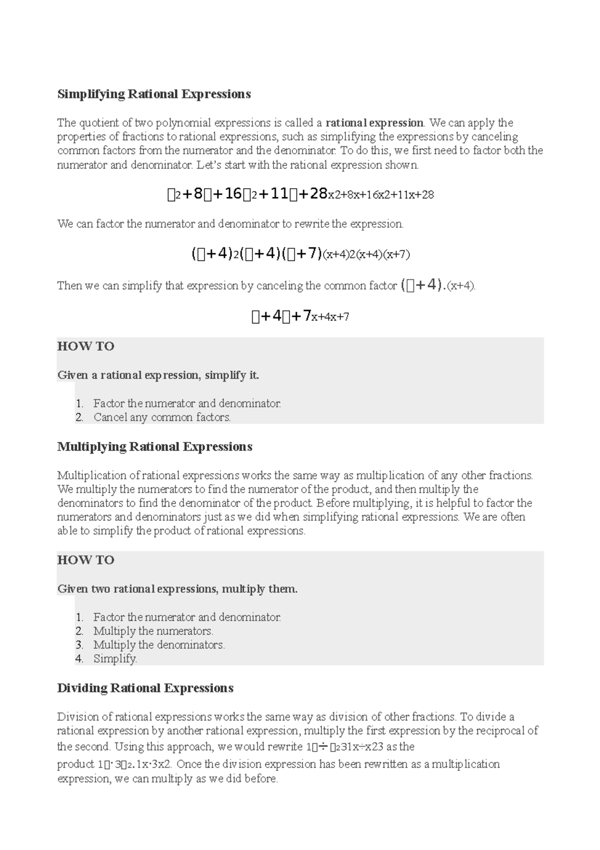 MATH- 1.6 rational expression - Simplifying Rational Expressions The ...