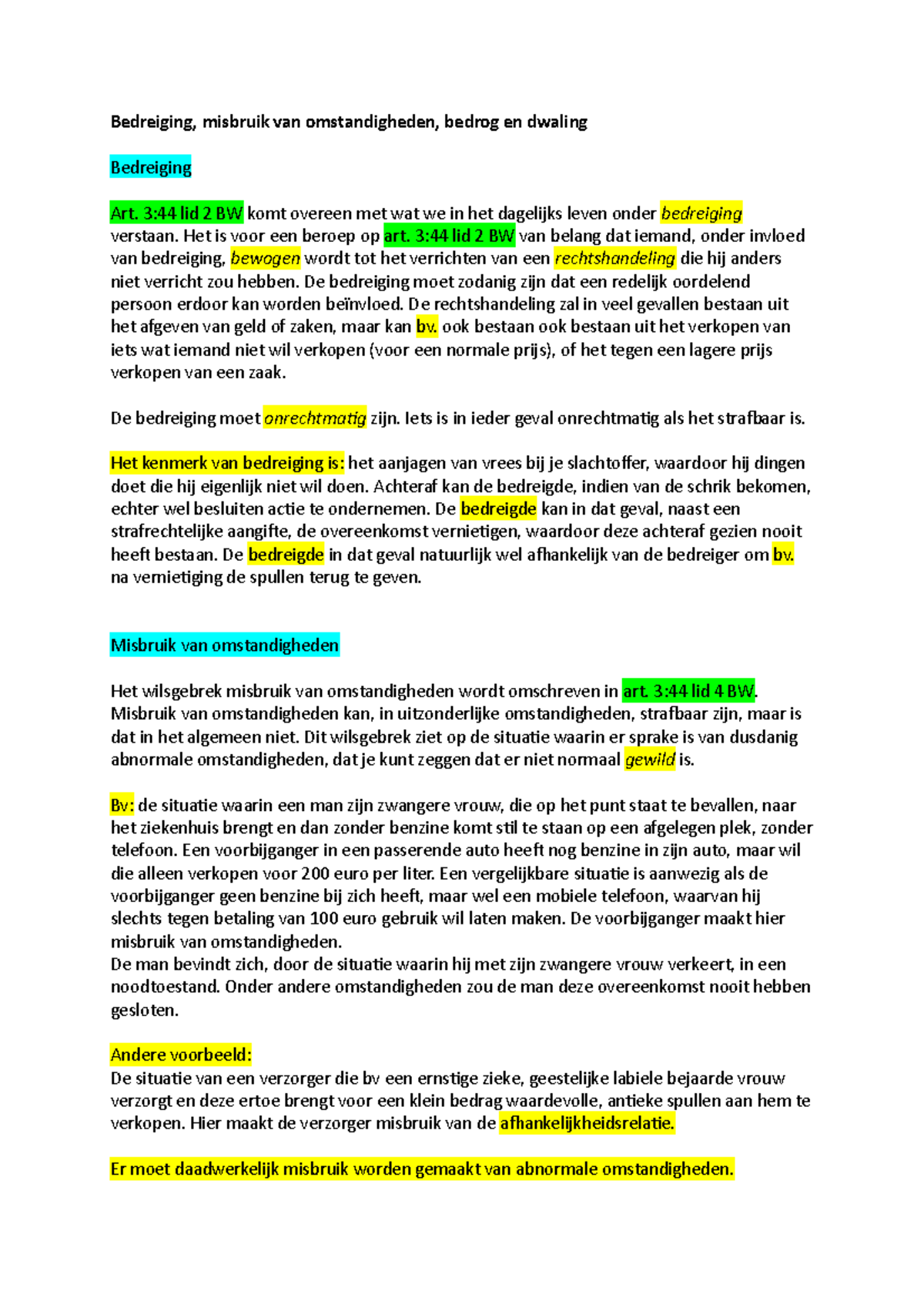 Bedreiging, bedrog enz privaatrecht - Bedreiging, misbruik van ...