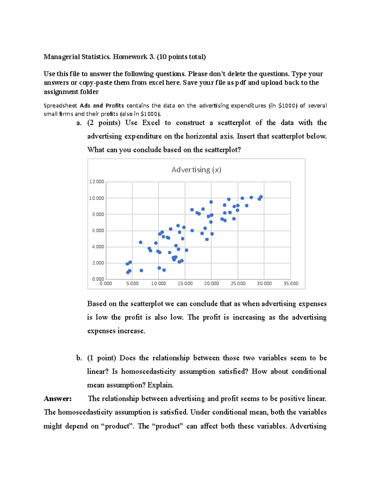 Module 3 Homework Assignment Managerial Statistics Homework 3 10