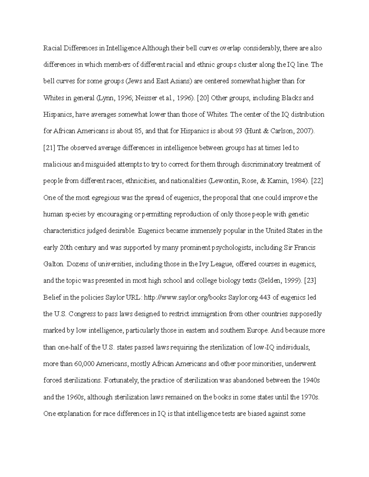 Psychology 26 - Racial Differences in Intelligence Although their bell ...