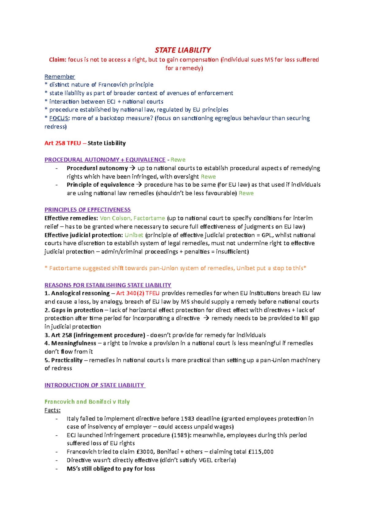 State Liability - STATE LIABILITY Claim : focus is not to access a ...