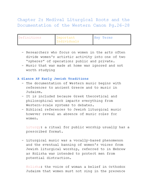 Chapter 2 Medieval Liturgical Roots and the Documentation of the ...