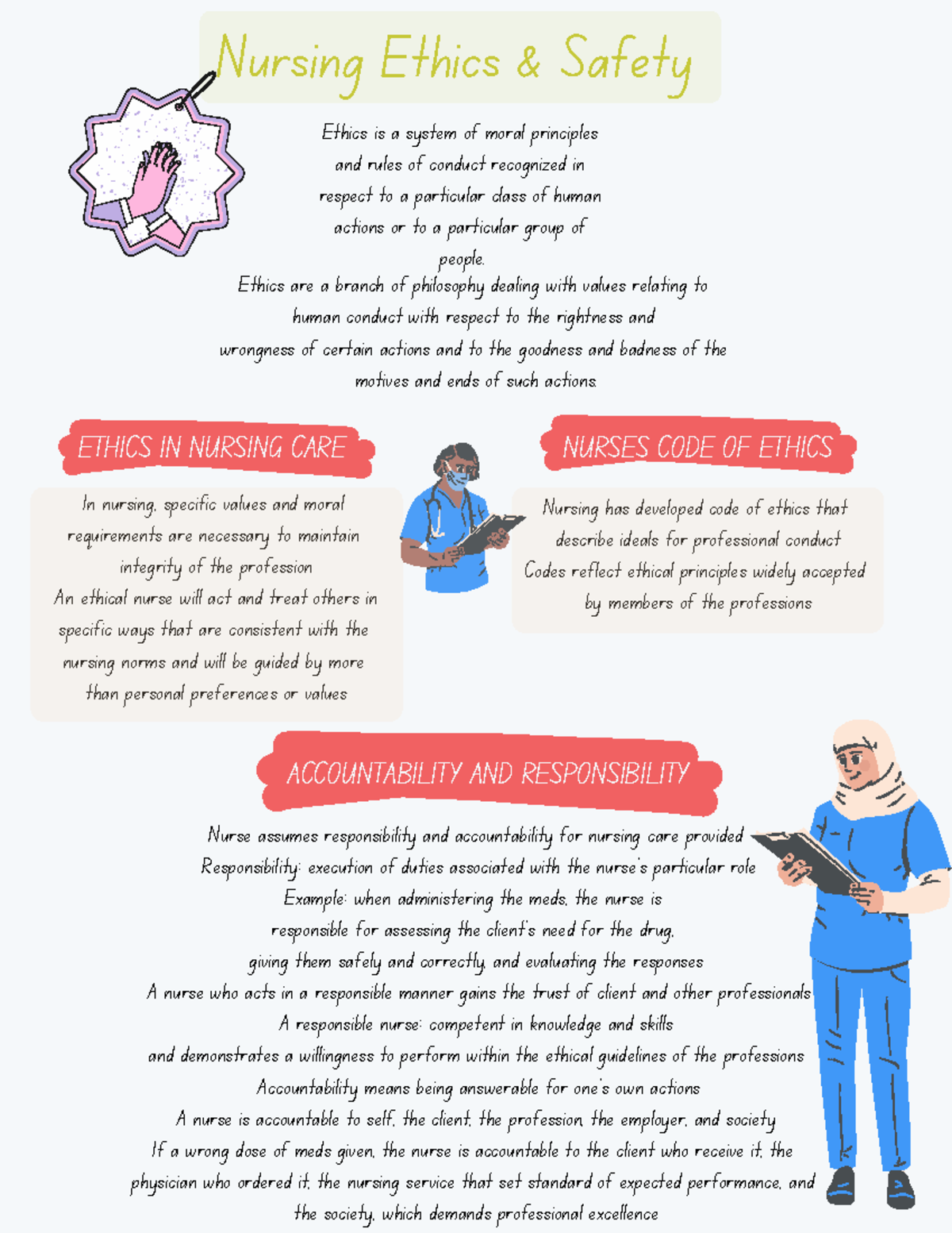 Nursing Ethics & Safety - In nursing, specific values and moral ...