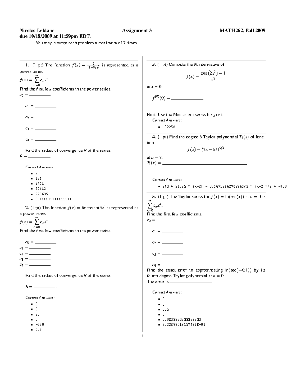 Seminar assignments Electric Circuits 2, Questions and answers ...