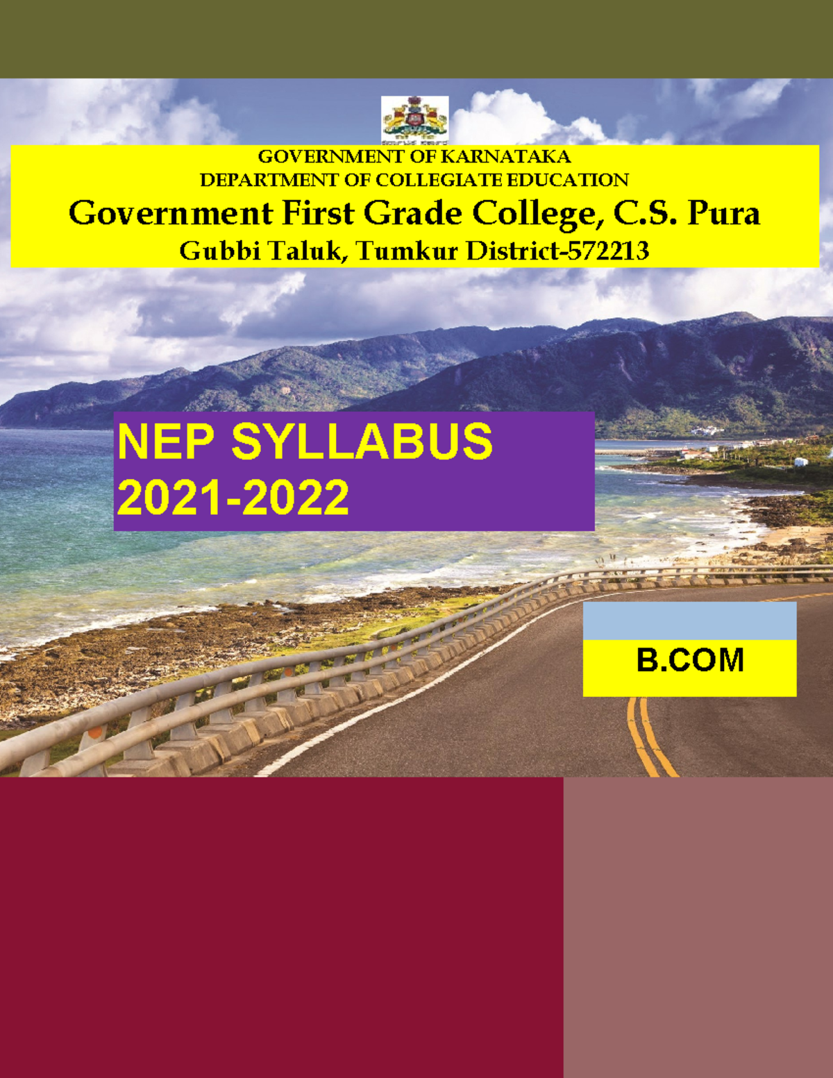 Download - nothing else - NEP SYLLABUS 2021- B ####### GOVERNMENT OF ...