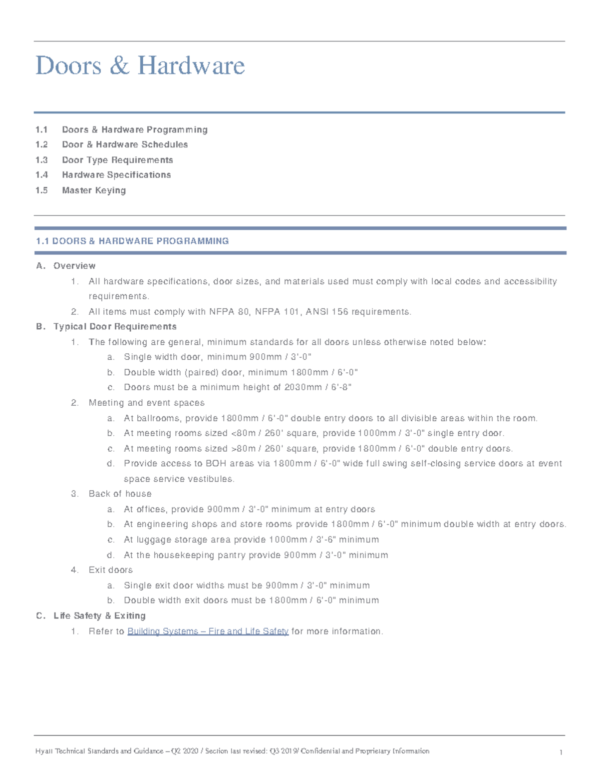 3.8 HTS Doors and Hardware - 1 Doors & Hardware Programming 1 Door ...