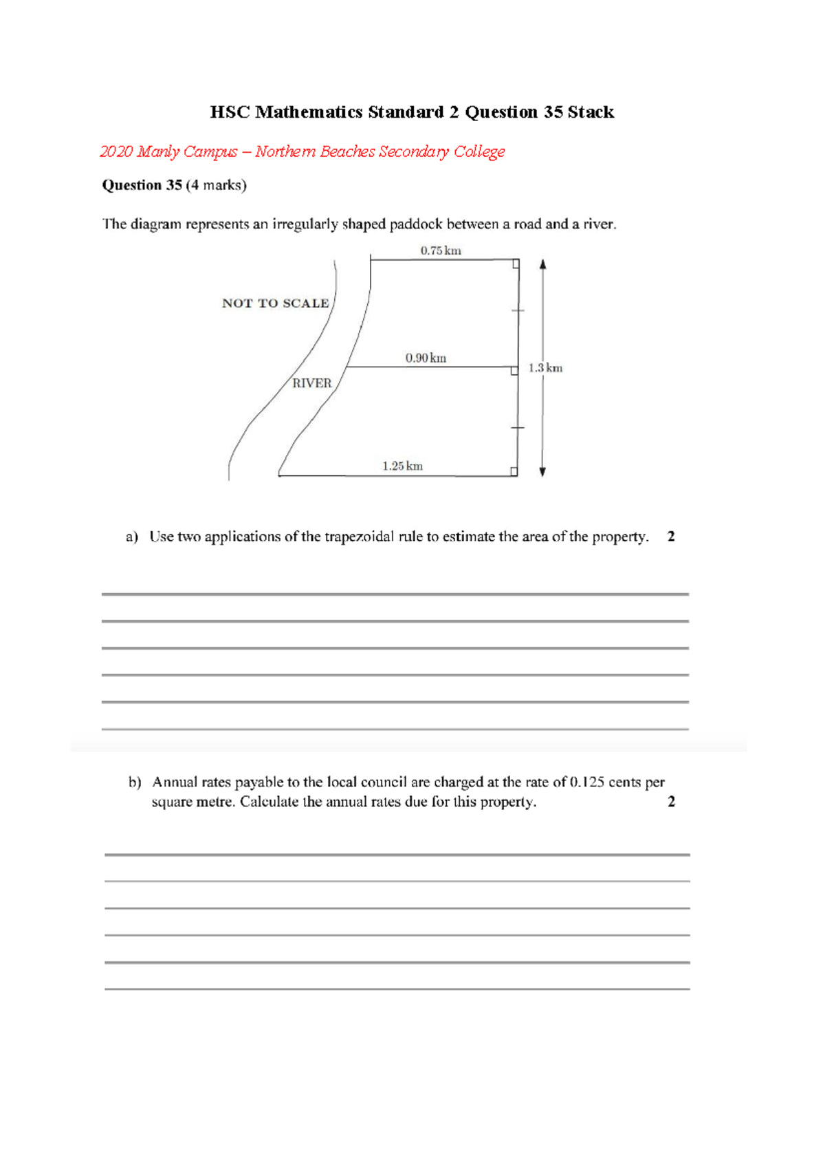 HSC Mathematics Standard 2 Question 35 Stack - HSC Mathematics Standard ...