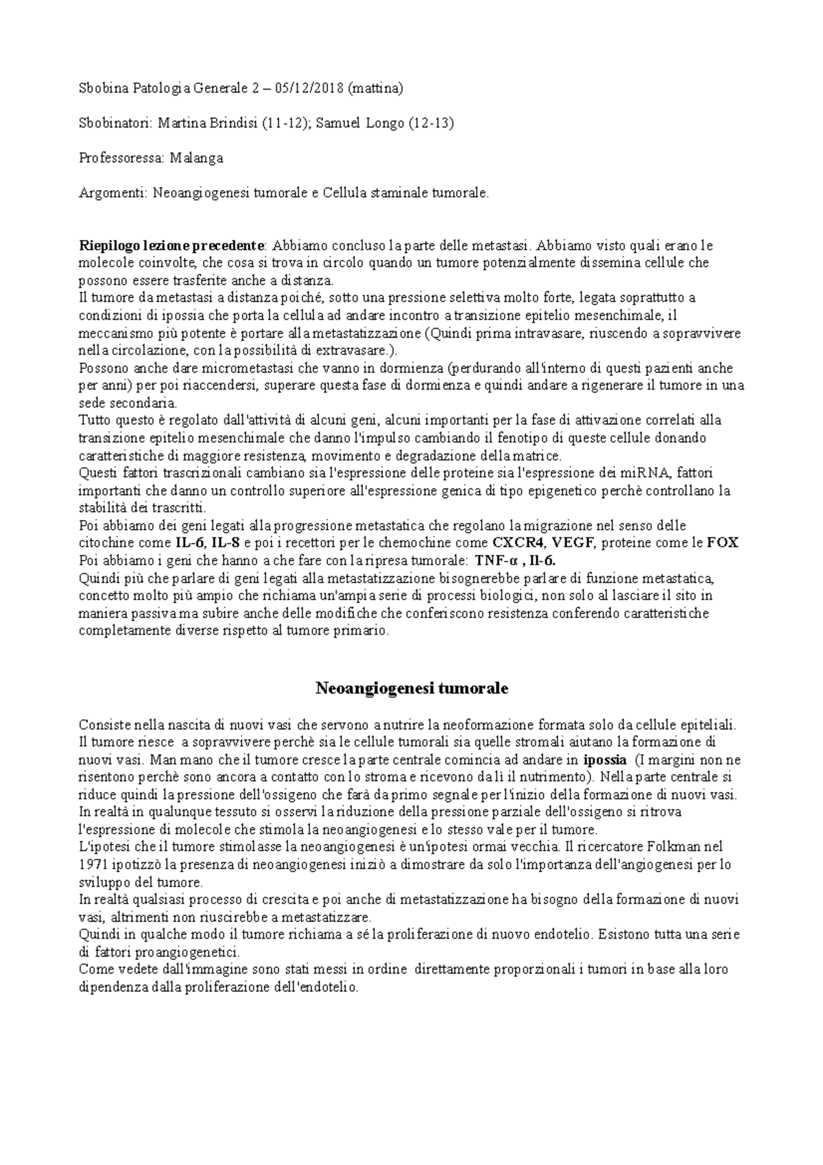 Sbobinature patologia generale 2018 pt - Warning: TT: undefined function: 32 Warning: TT ...