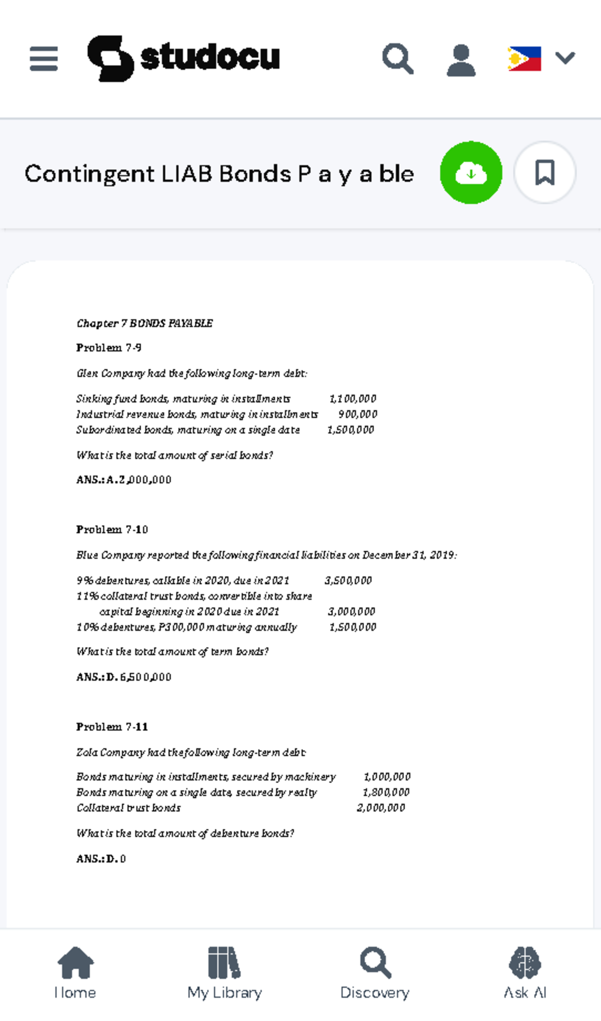 Contingent LIAB Bonds P a y a ble - Chapter 6 Contingent Liability ...