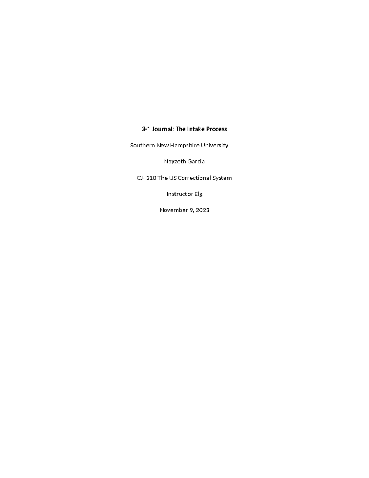 The Intake Process – Federal Prison - 3-1 Journal: The Intake Process ...