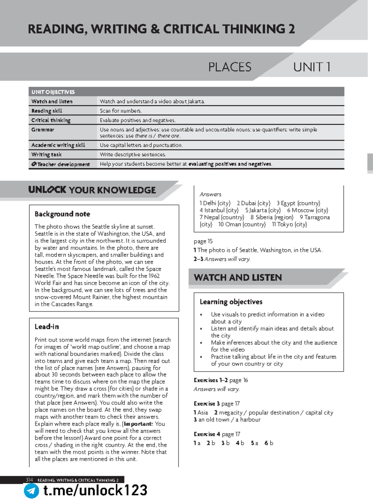 Reading and Writing Book 2 Teachers notes and answers - 314 READING ...