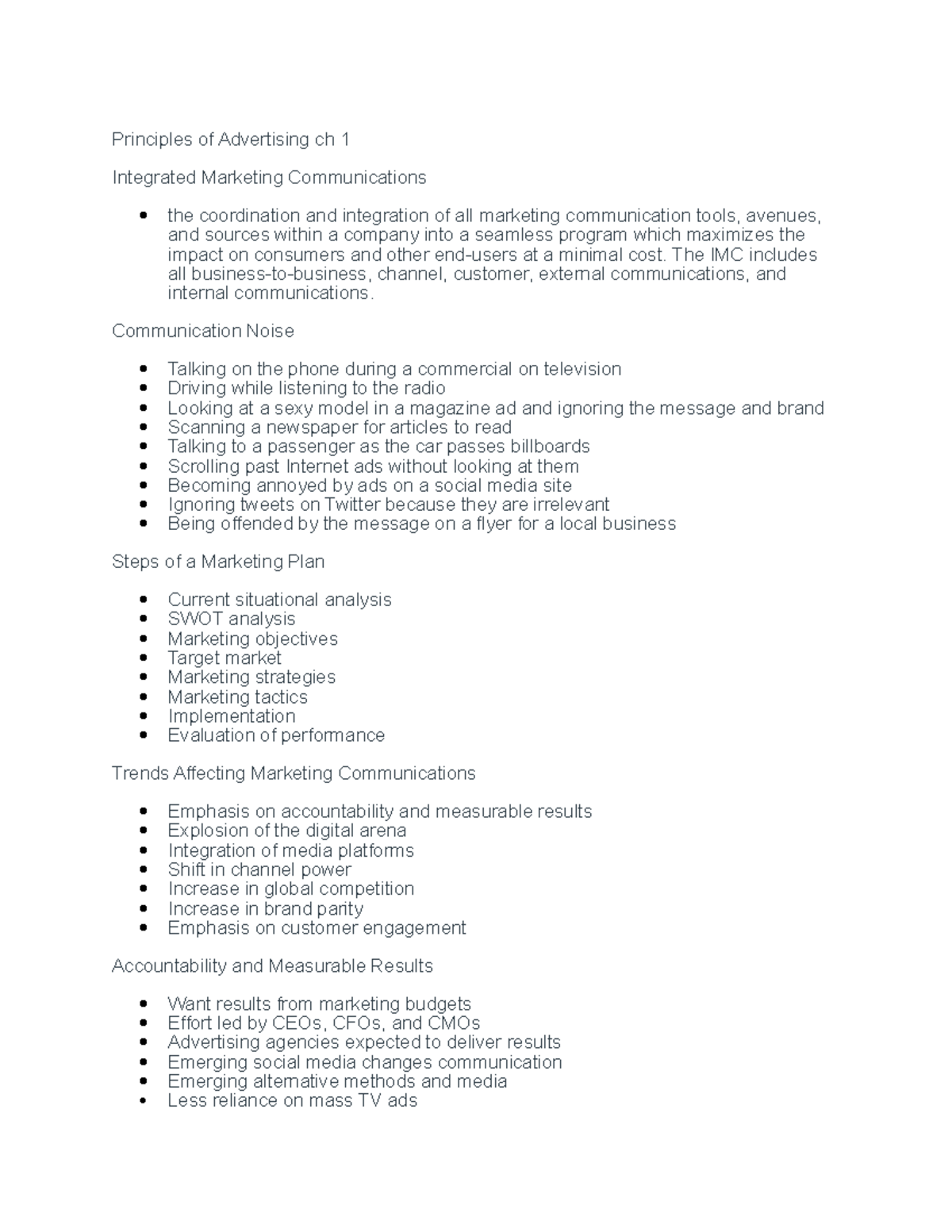 Advertisement notes ch1 - Principles of Advertising ch 1 Integrated ...