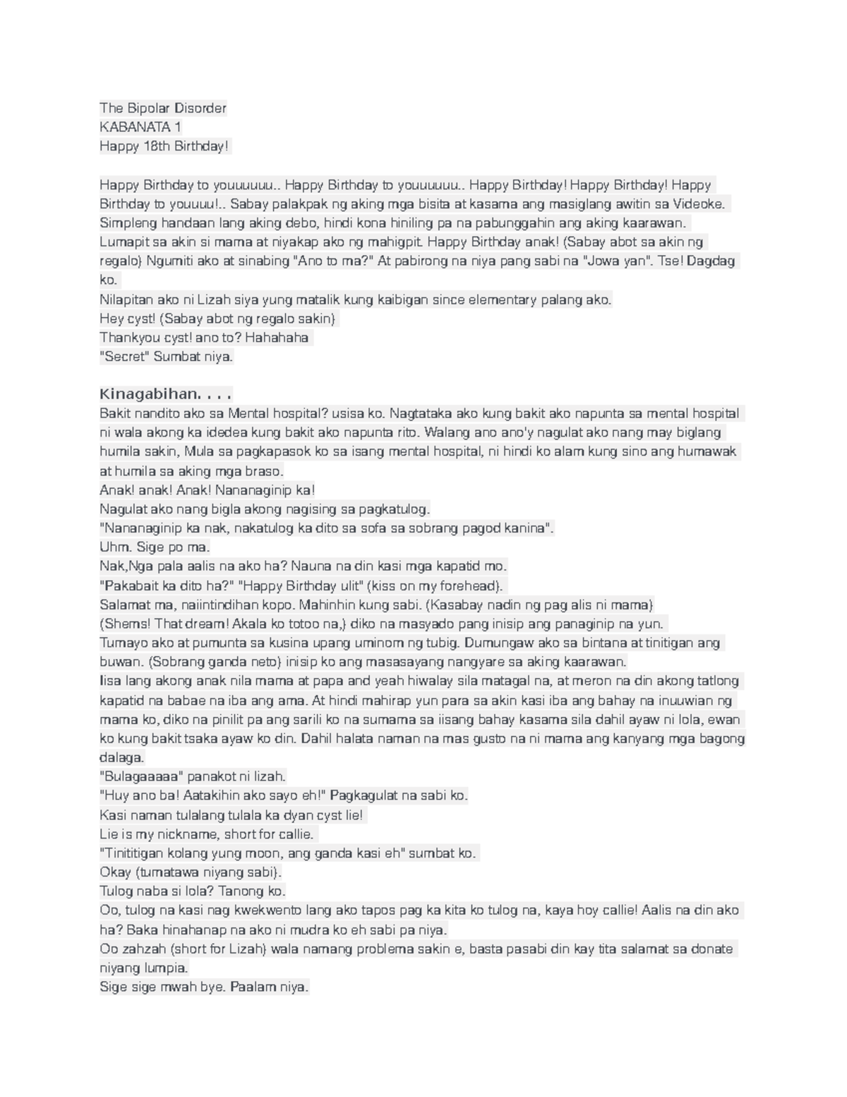 The Bipolar Disorder - Lecture notes 1 - English 1 - OLFU - Studocu