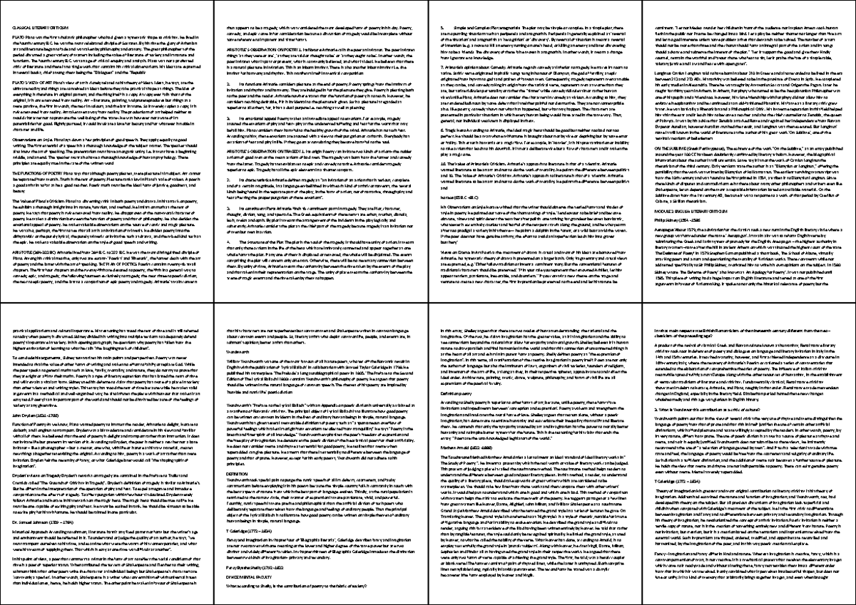 Classical Literary Criticism - CLASSICAL LITERARY CRITICISM PLATO Plato ...