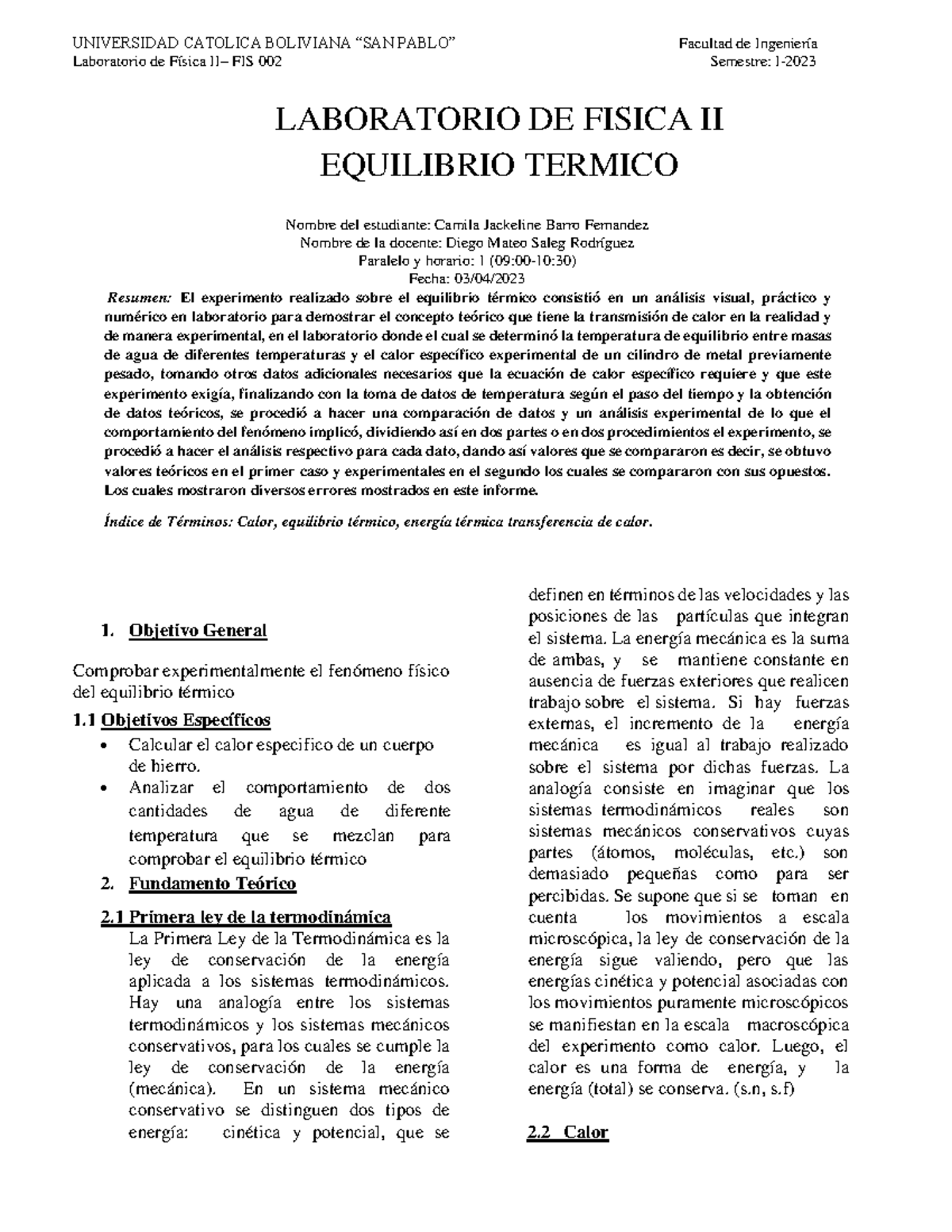 practica 9 programacion - Laboratorio de Física II– FIS 00 2 Semestre: I- 2023 Objetivo General ...