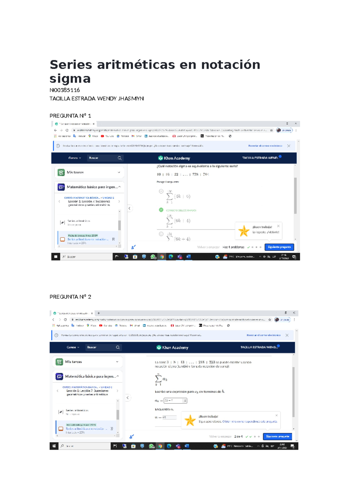 Trabajo DE Campo Nº 4 - matematica basica para ingenieros - Series ...