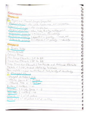 Chem 2 Cheat Sheet - Summarized notes of the entire course - Formula ...