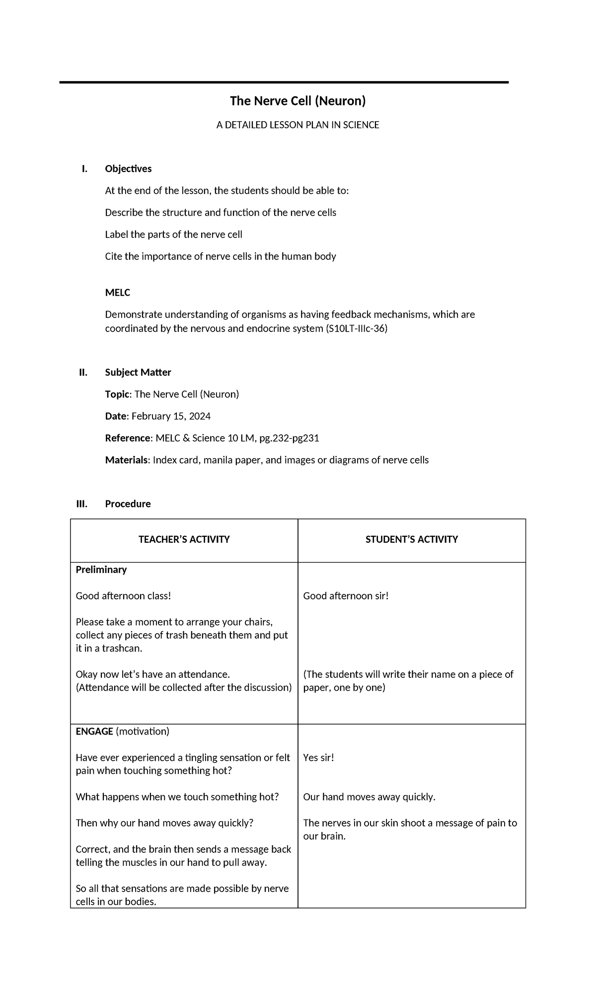 DLP The Nerve Cell (Neuron) - The Nerve Cell (Neuron) A DETAILED LESSON ...
