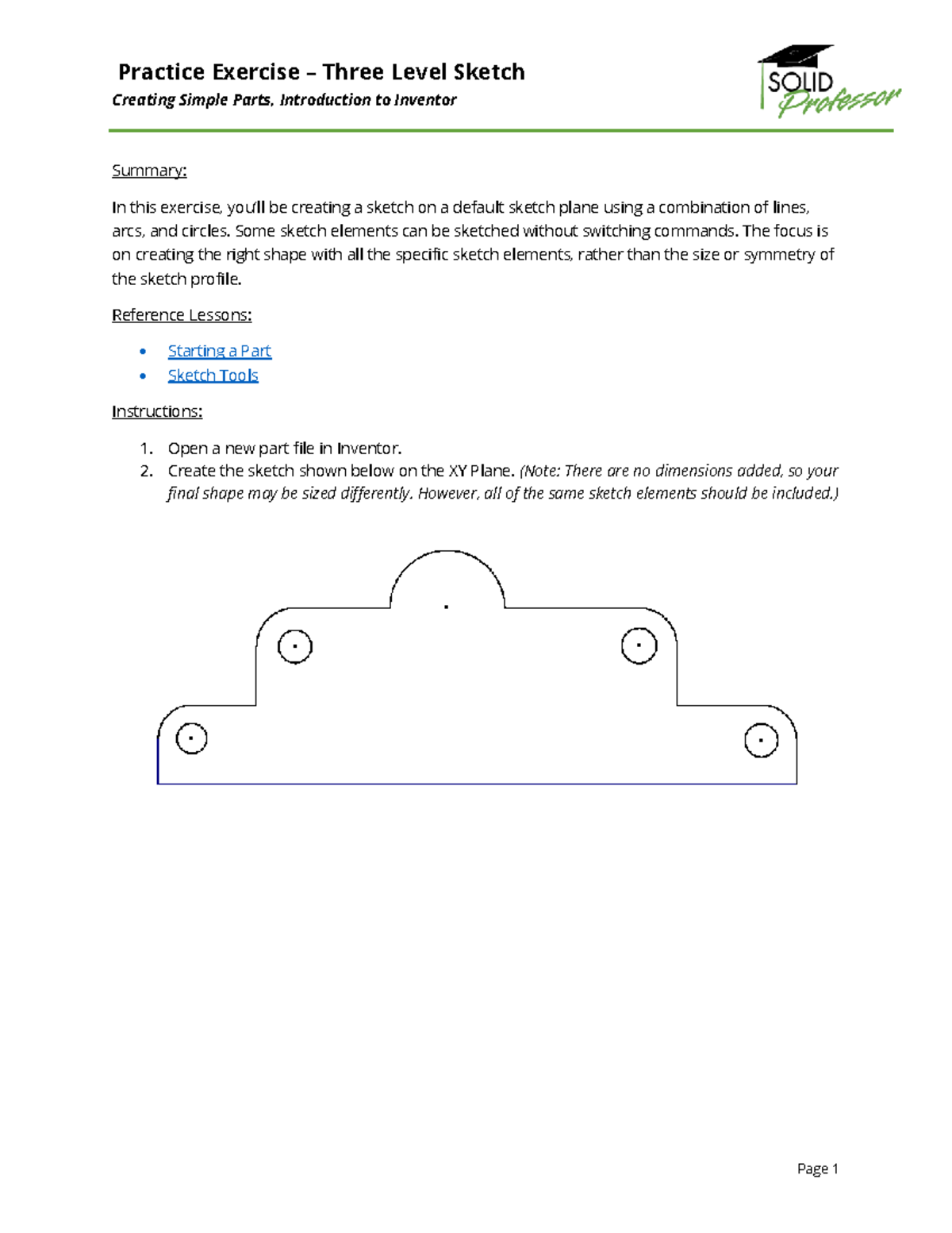 Three Level Sketch - easy - Practice Exercise – Three Level Sketch ...