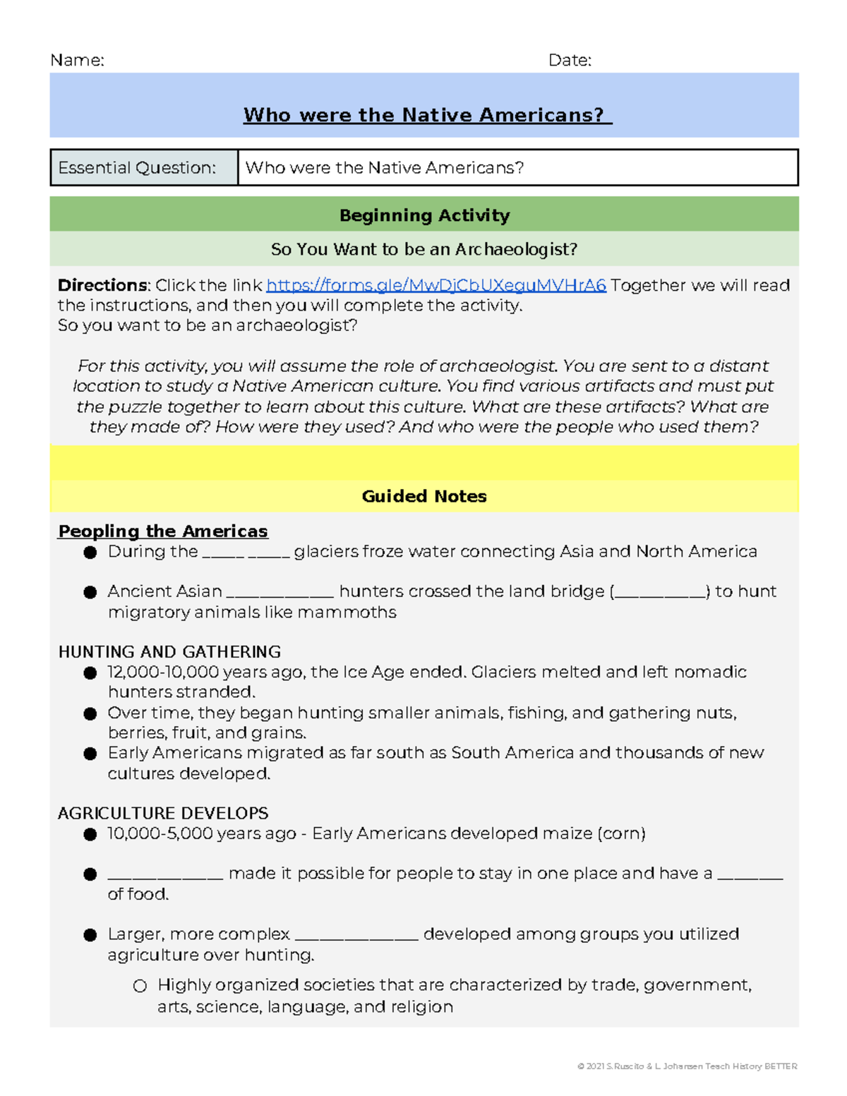 Native+Americans+Pre-1492 (1) - Name: Date: Who were the Native ...
