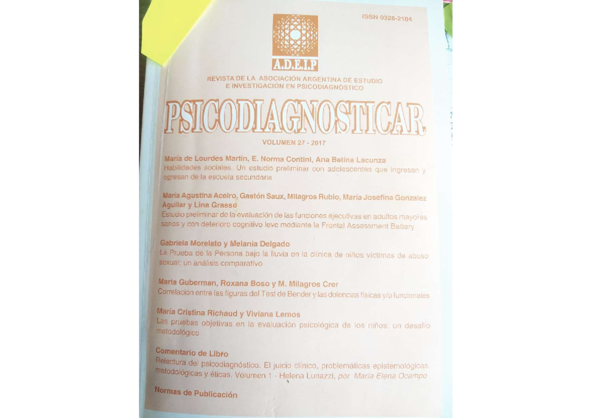 Guberman - Revista psicodiagnosticar - Bender - Introducción al ...