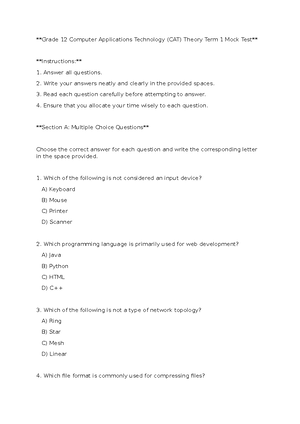 CAT Acronyms - Summary CAT Grade 12 - CAT Acronyms Acronym Description ...