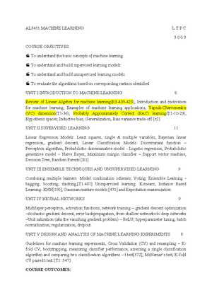 Machine Learning - Studocu