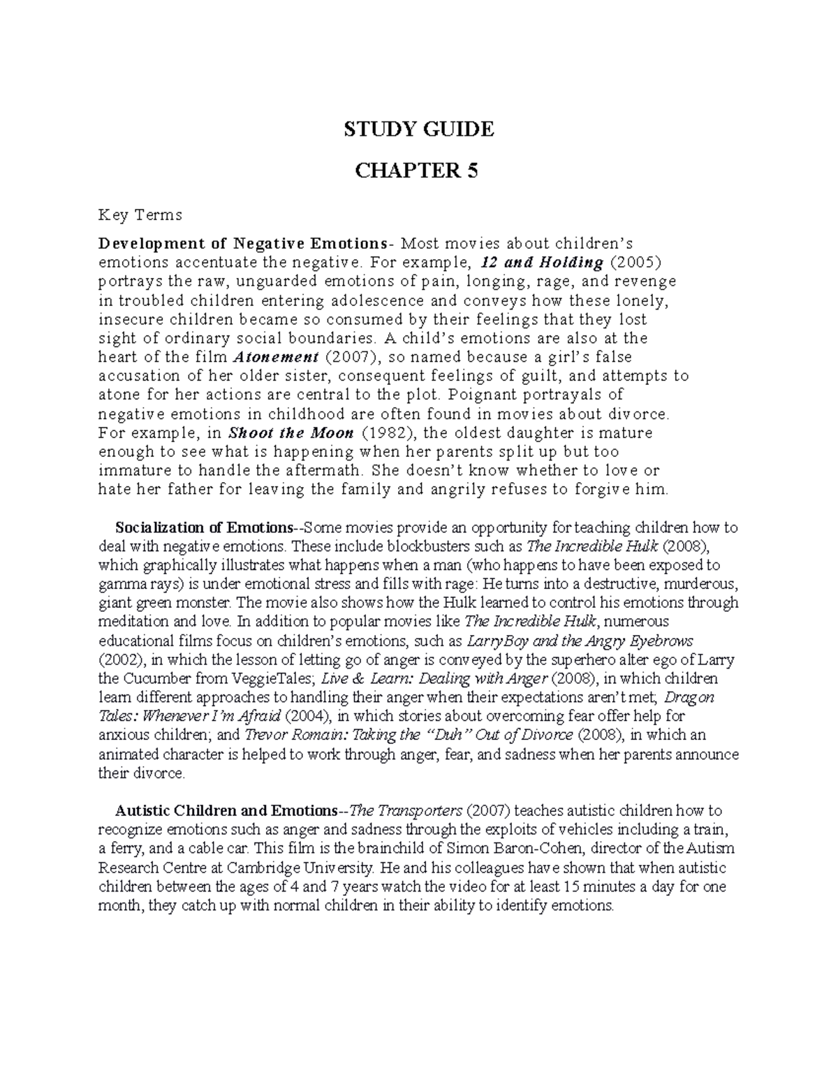 SOP3015 Chapter 5 - STUDY GUIDE CHAPTER 5 Key Terms Development of ...