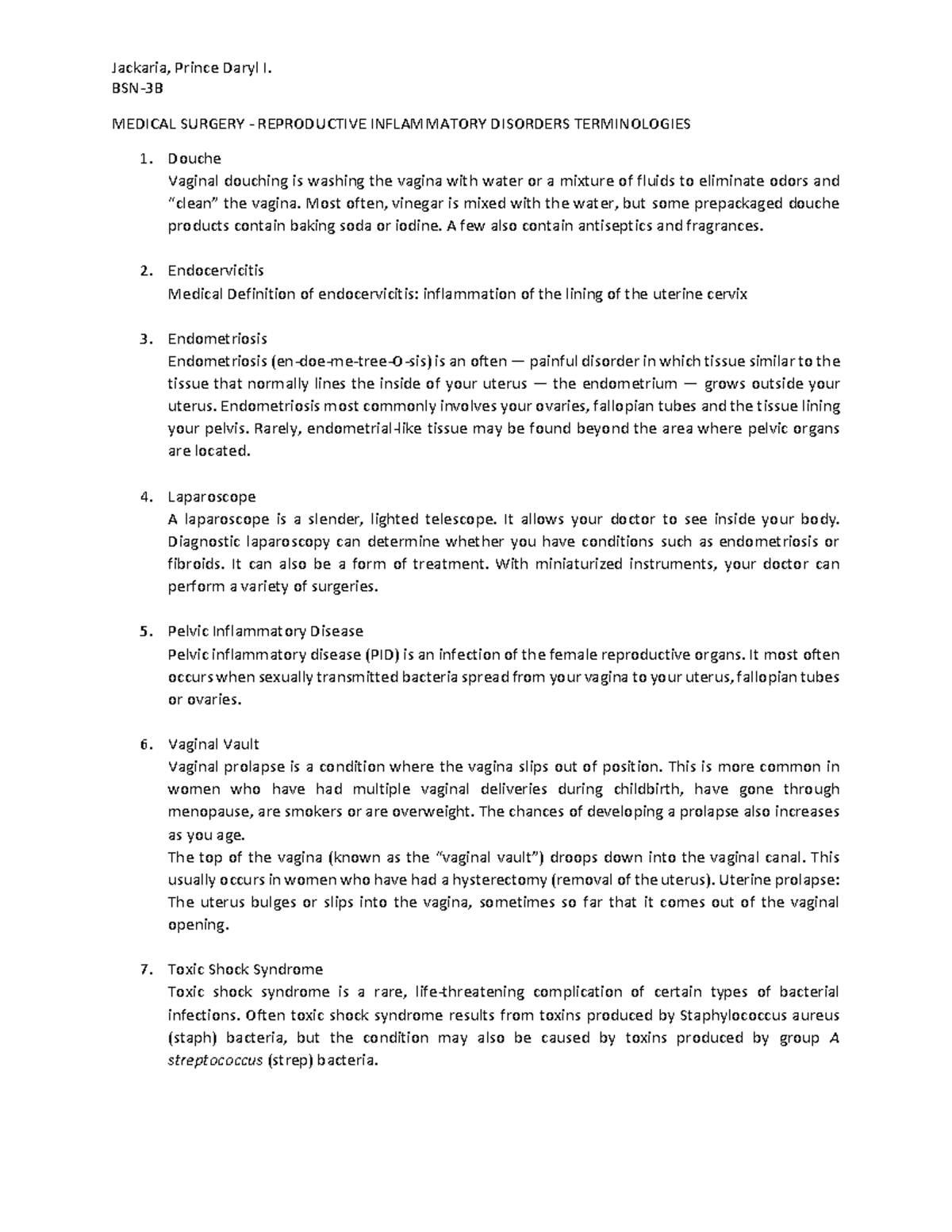 Jackaria, Prince Daryl I. BSN-3B. NCM 112 A Terminologies - BSN-3B ...