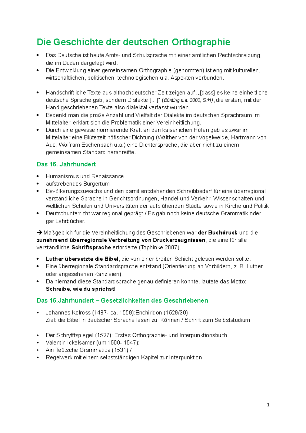 Die Geschichte der deutschen Orthographie - Die Entwicklung einer ...