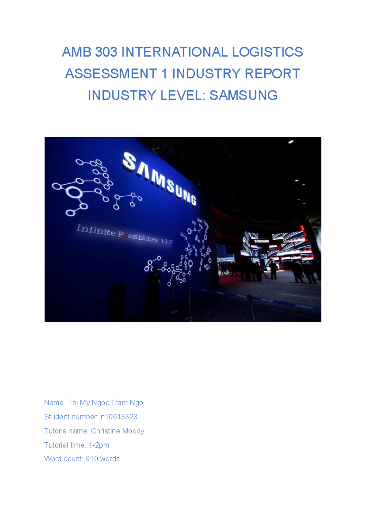 AMB 303 International Logistics-A1 - AMB 303 INTERNATIONAL LOGISTICS ...