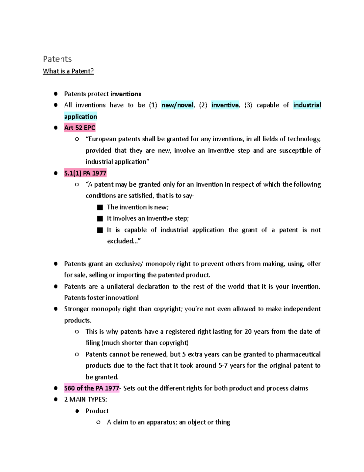 1. Introduction & Novelty - Patents What is a Patent? Patents protect ...