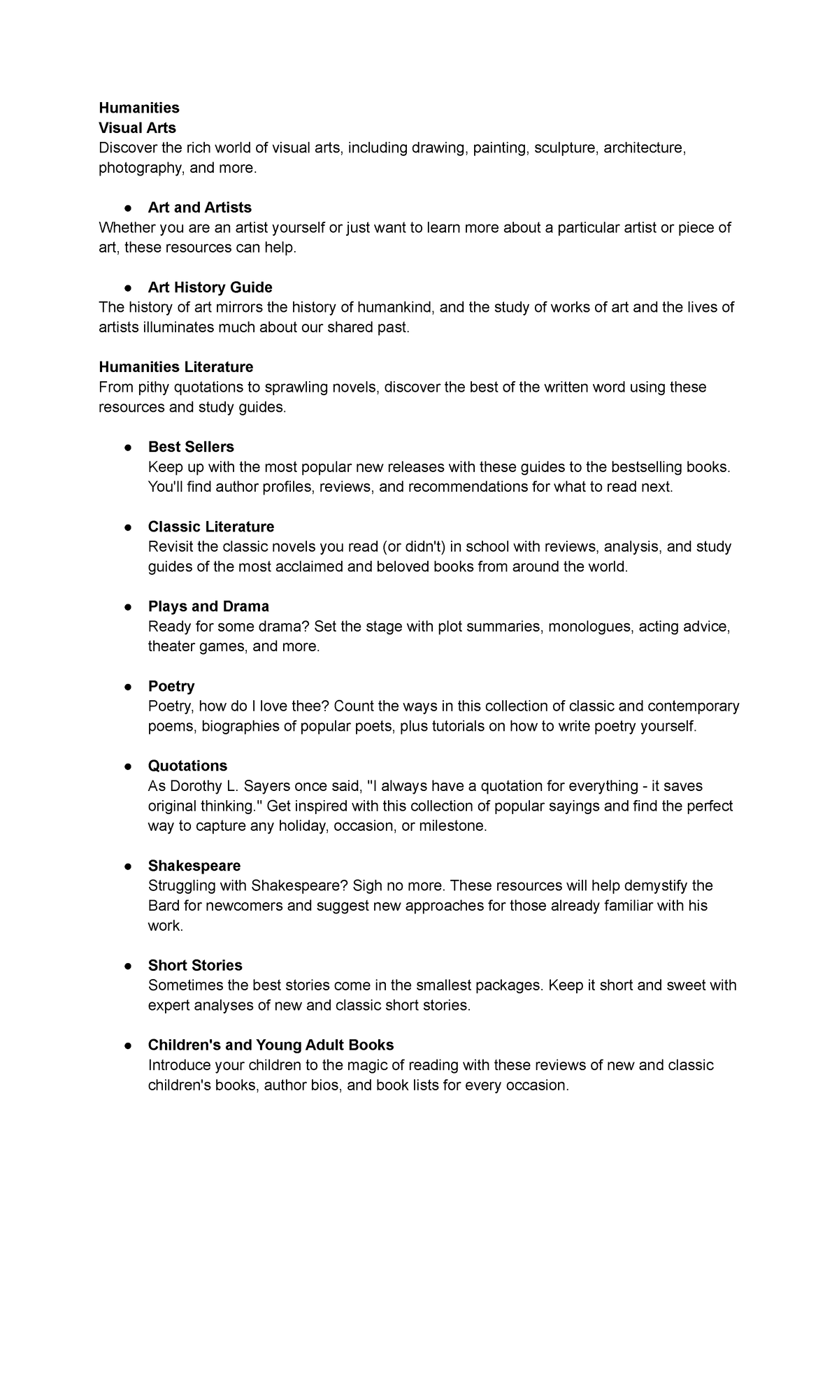 Humanities (Visual Arts) - Humanities Visual Arts Discover the rich ...