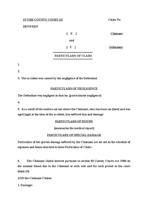 Workshop 2- drafting a Letter of Claim - Document 05: Draft Letter of ...