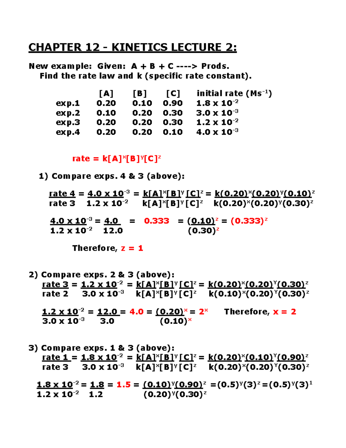 Chapter 12LEC2- Kinetics - Student - CHAPTER 12 - KINETICS LECTURE 2 ...