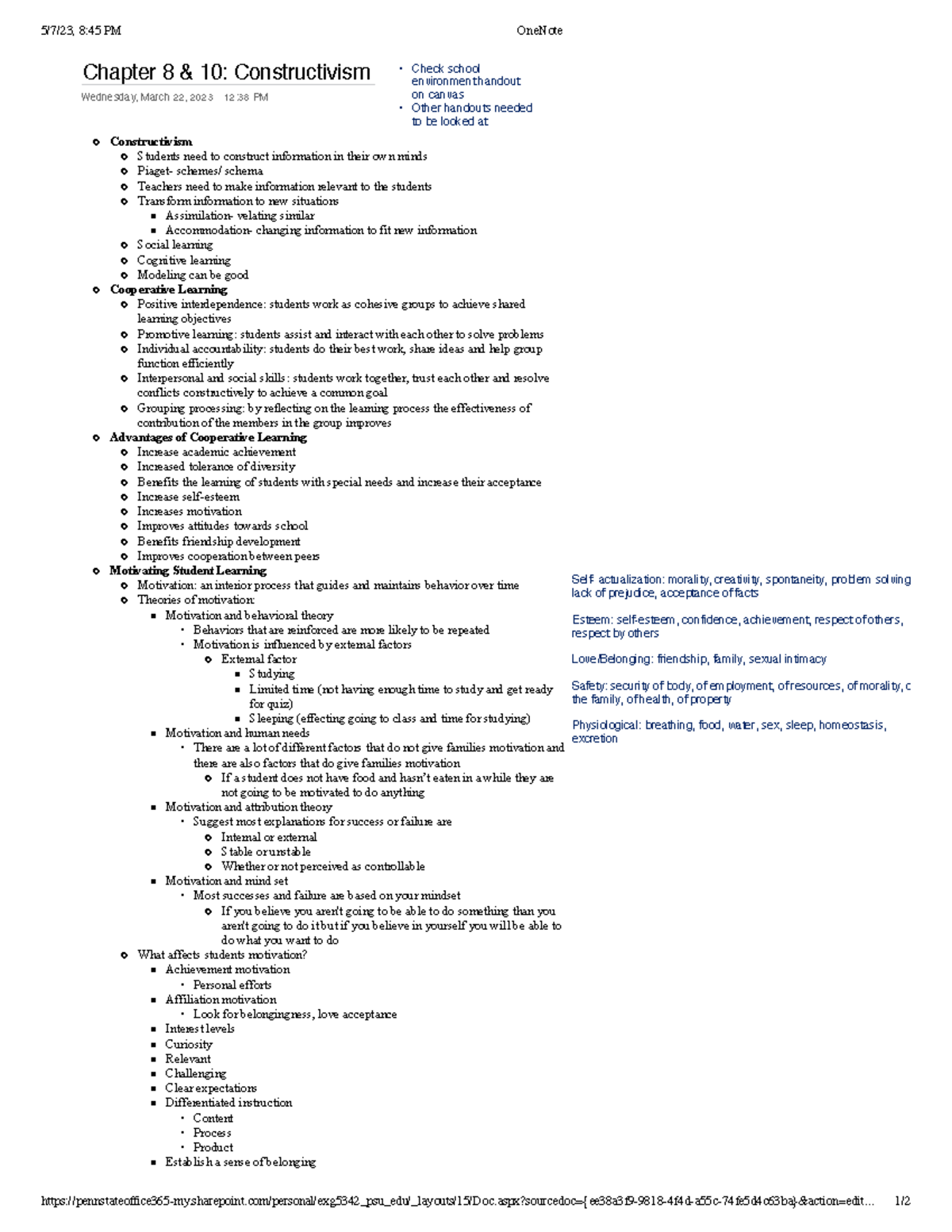 Chapter 8 and 10 - Professor Pearson - 5/7/23, 8:45 PM OneNote - Studocu