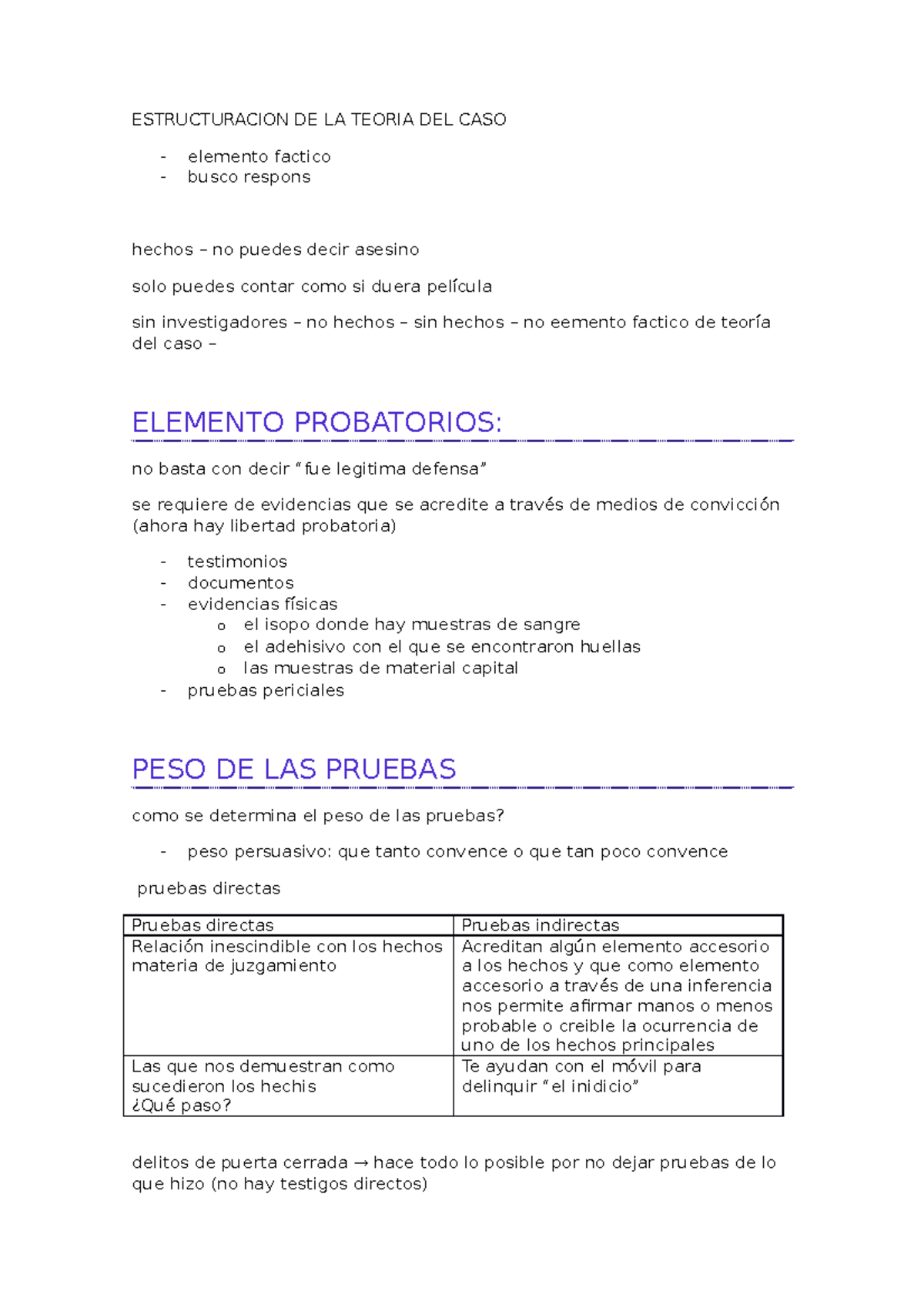 5. Teoria DEL CASO - Doctor Fajardo - ESTRUCTURACION DE LA TEORIA DEL ...