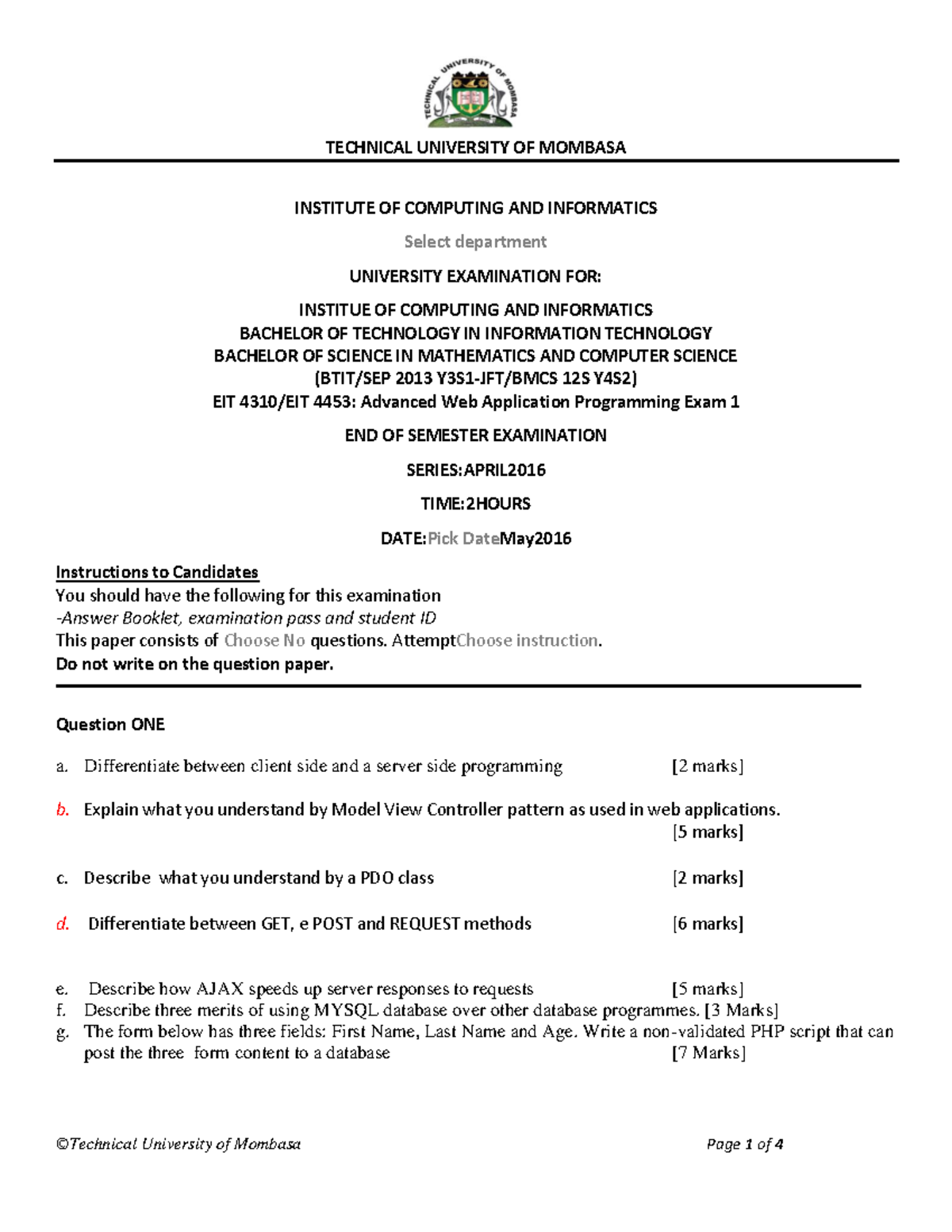 19.EIT4310- Advanced WEB Application Programming Paper II - TECHNICAL ...