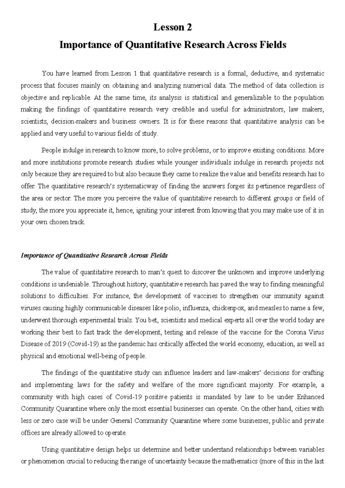 Lesson-2-notes - politics and governance module - Lesson 2 Importance ...