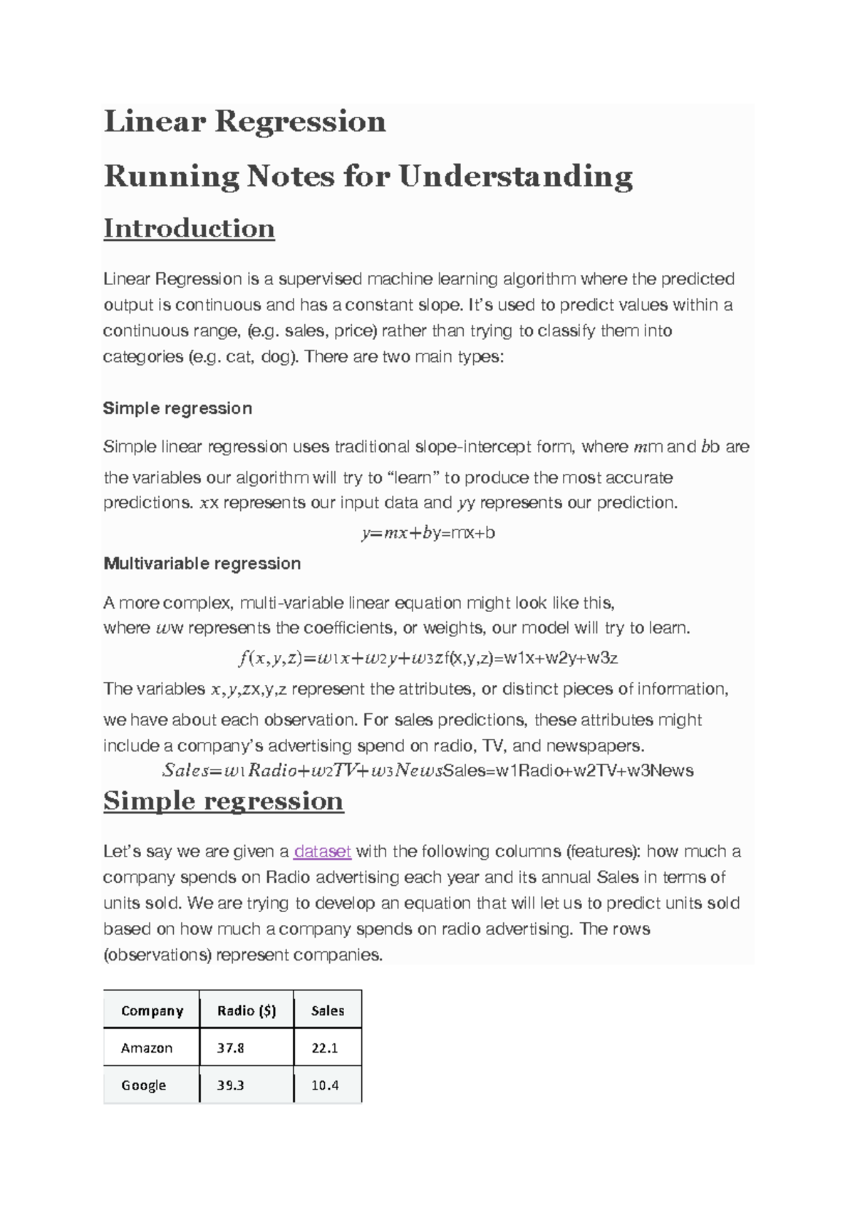 Multiple Linear Regression Warning Tt Undefined Function 32 Linear Regression Running Notes 3741