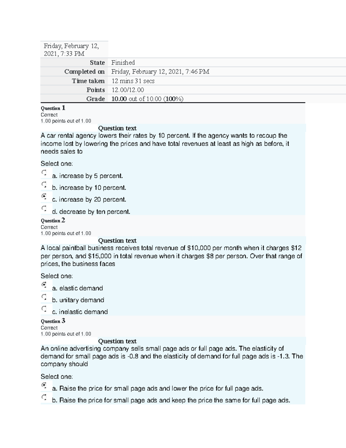 Chapter 4 Homework Quiz - Friday, February 12, 2021, 7:33 PM State ...