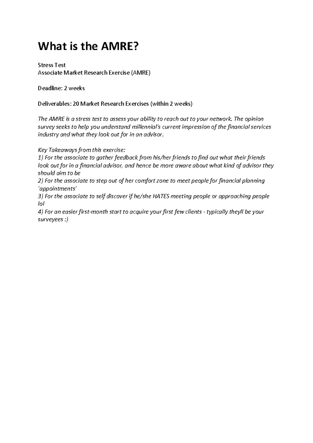 What is the AMRE - What is the AMRE? Stress Test Associate Market ...