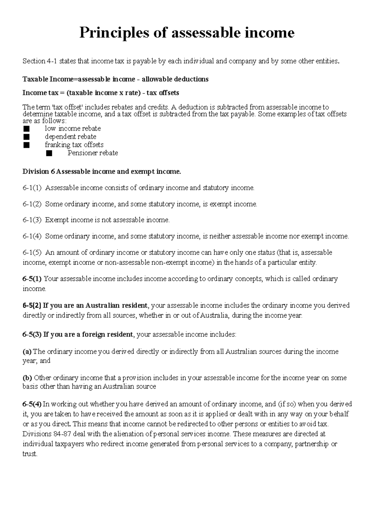 Principles Of Assessable Income - Principles of assessable income ...