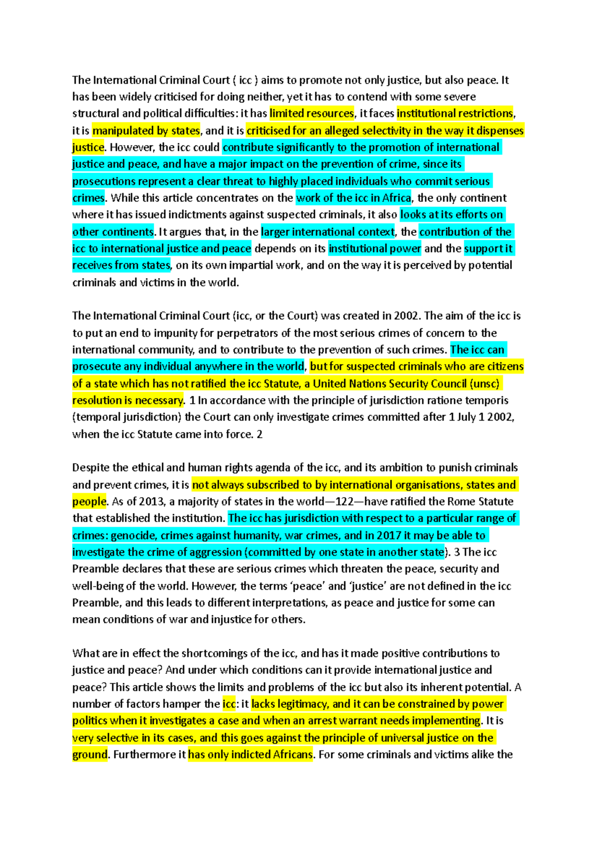 The International Criminal Court problems and limitations - The ...