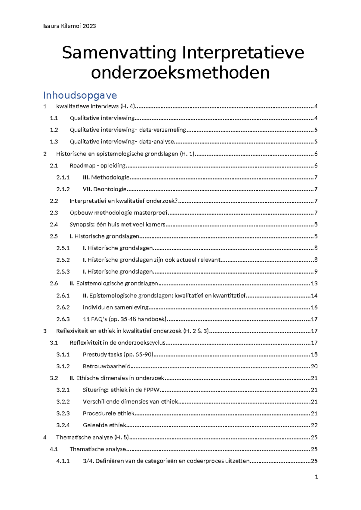 Samenvatting Interpretatieve onderzoeksmethoden - Samenvatting ...